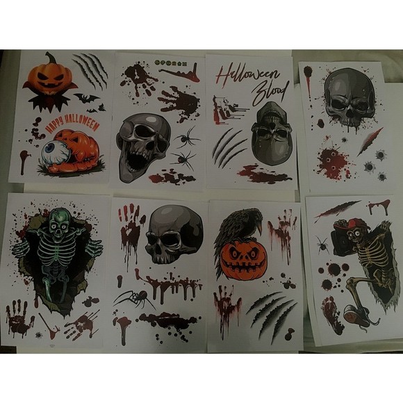 Does not apply | Holiday | Halloween Window Stickers Scary Spooky ...